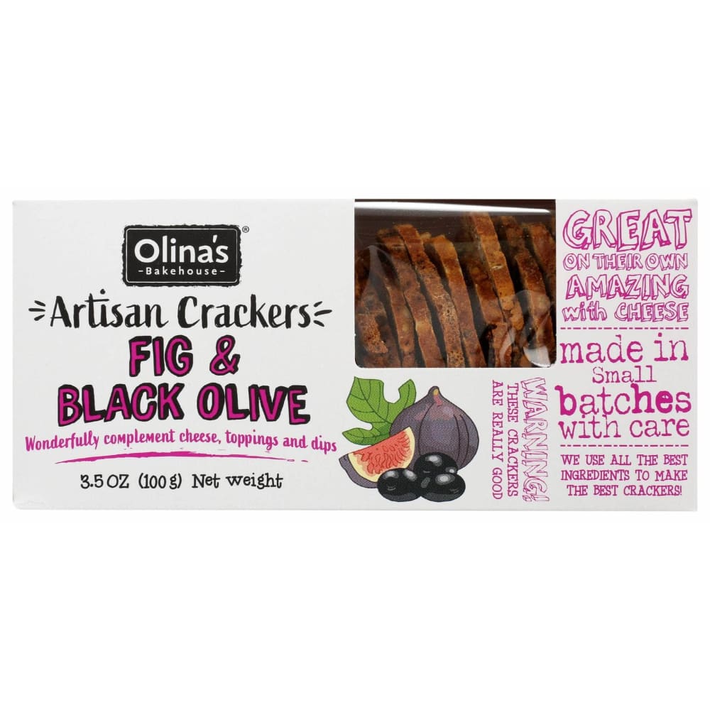 OLINAS BAKEHOUSE Fig & Black Olive Artisan Crackers, 3.5 oz (Case of 4 ...