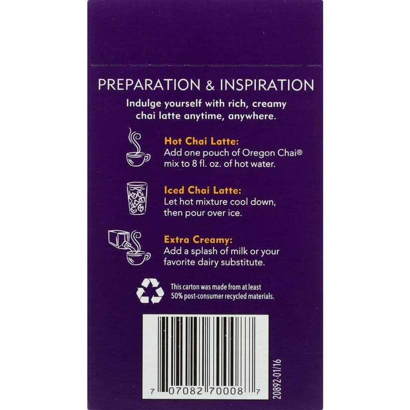 Oregon Chai The Original Chai Tea Latte Powdered Mix, 8 pc (Case of 4 ...