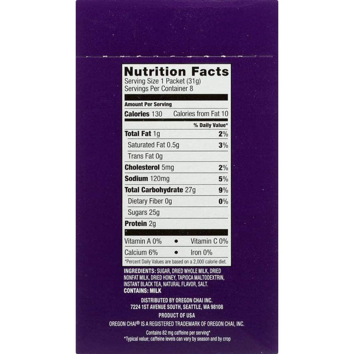 Oregon Chai The Original Chai Tea Latte Powdered Mix, 8 pc (Case of 4 ...