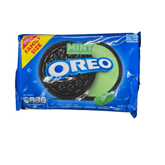 OREO Mint Flavored Creme Chocolate Sandwich Cookies, Family Size, 20 oz ...