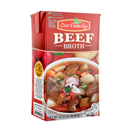 Our Family Aseptic Beef Broth 32oz (Case of 12) | ShelHealth