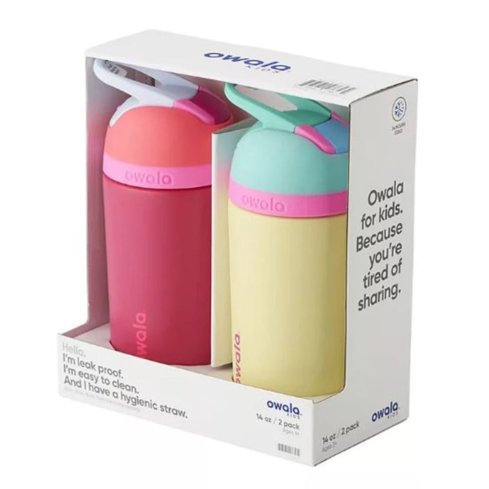 Owala Kids Flip 14-oz. Stainless Steel Water Bottle Combo Pack ...