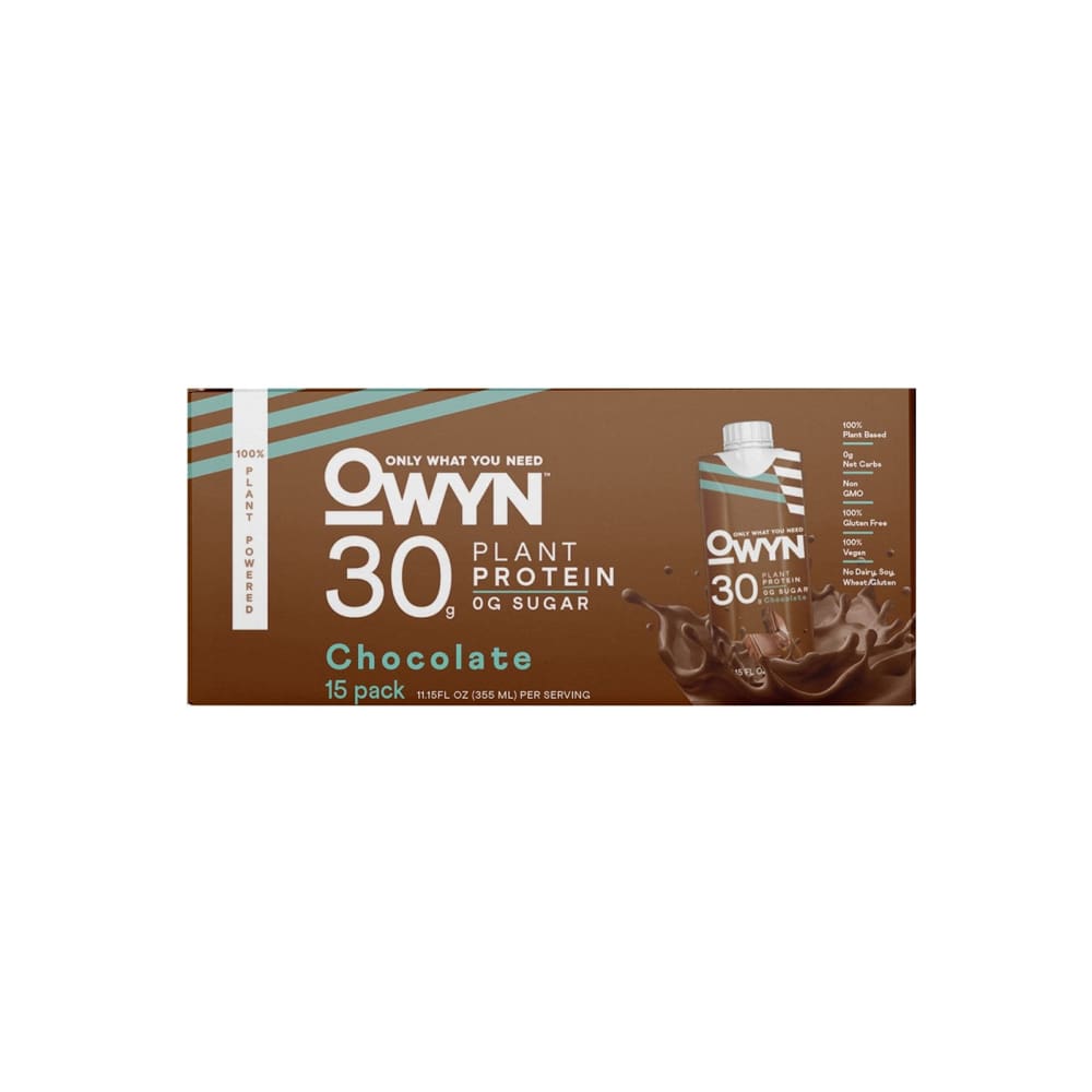 OWYN 30g Chocolate Plant Protein Shake, 15 pk./11.15 oz. | ShelHealth