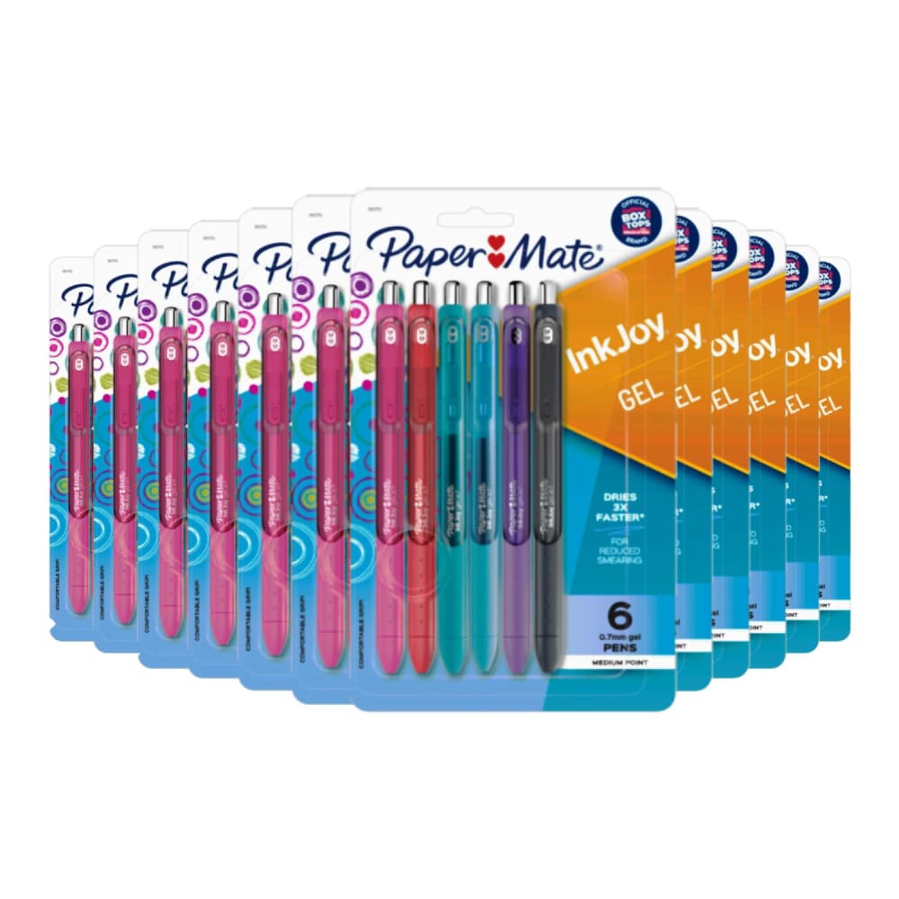 Paper Mate Inkjoy Gel Pens .7mm 6 Ct ea - Assorted- 12 Pack | ShelHealth