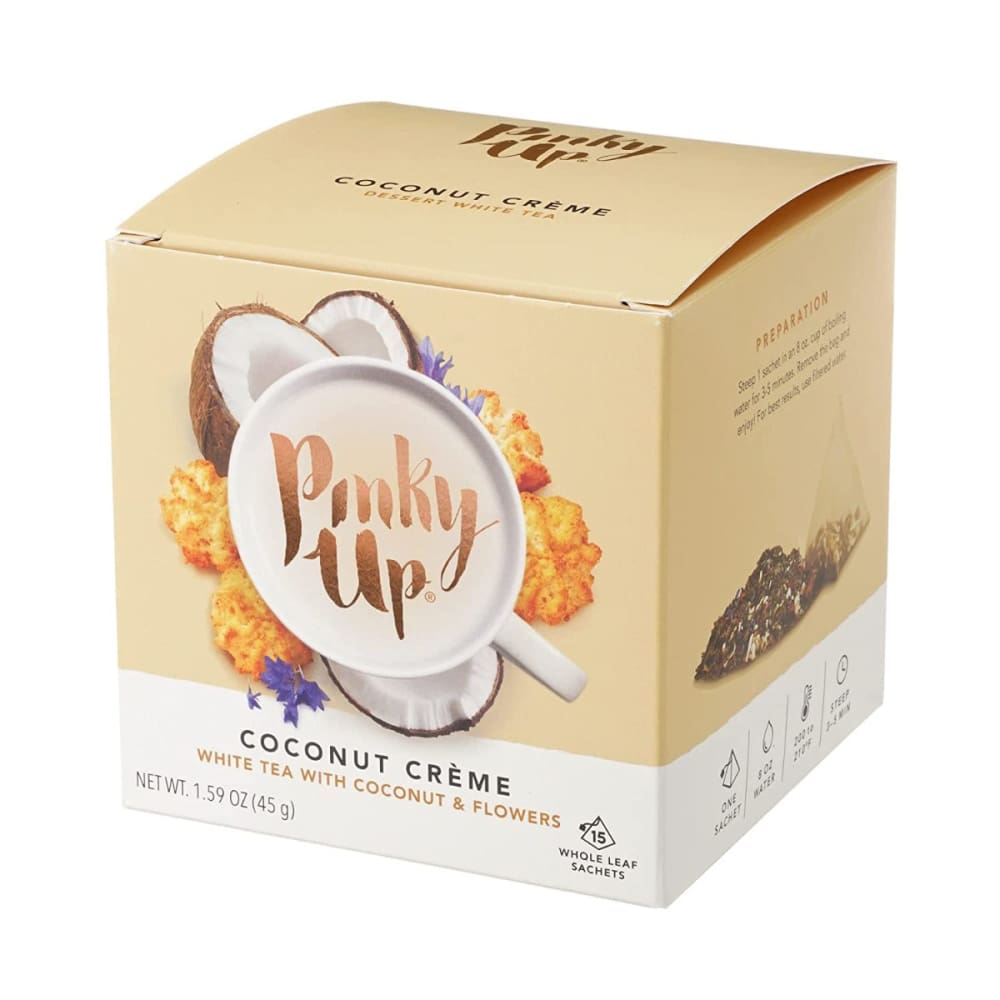 PINKY UP: Tea Sachet Coconut Creme, 1.59 oz (Case of 2) | ShelHealth
