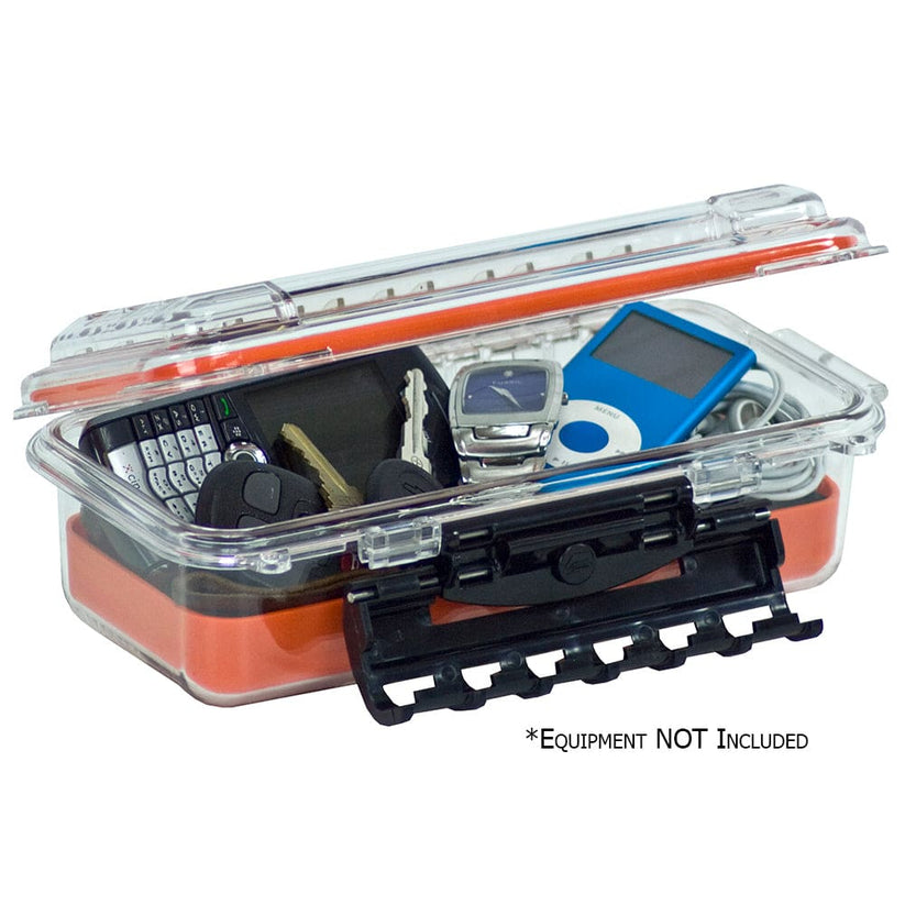 Plano Waterproof Polycarbonate Storage Box - 3500 Size - Orange/ Clear ...