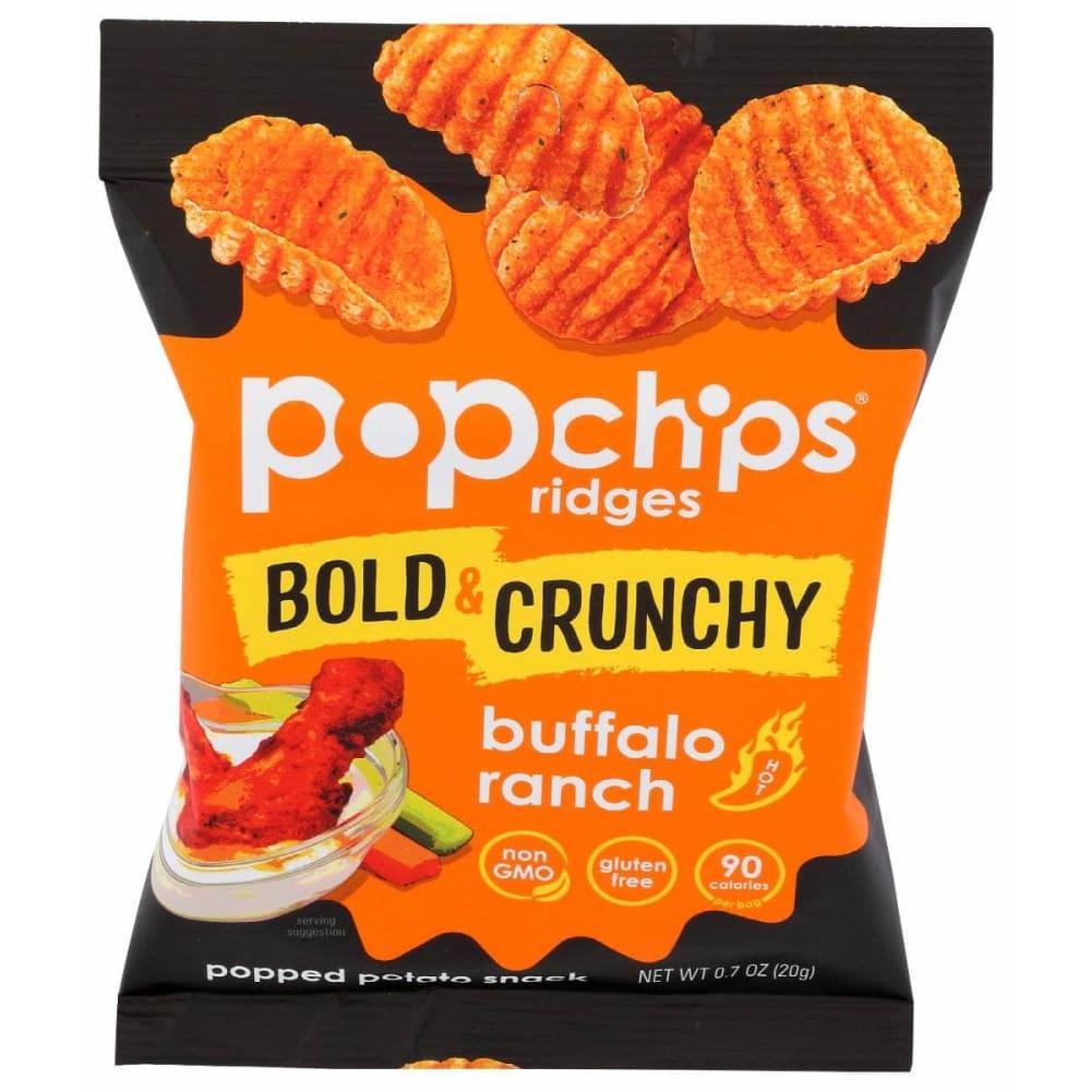 POPCHIPS Buffalo Ranch Potato Ridges, 0.7 oz (Case of 5) | ShelHealth