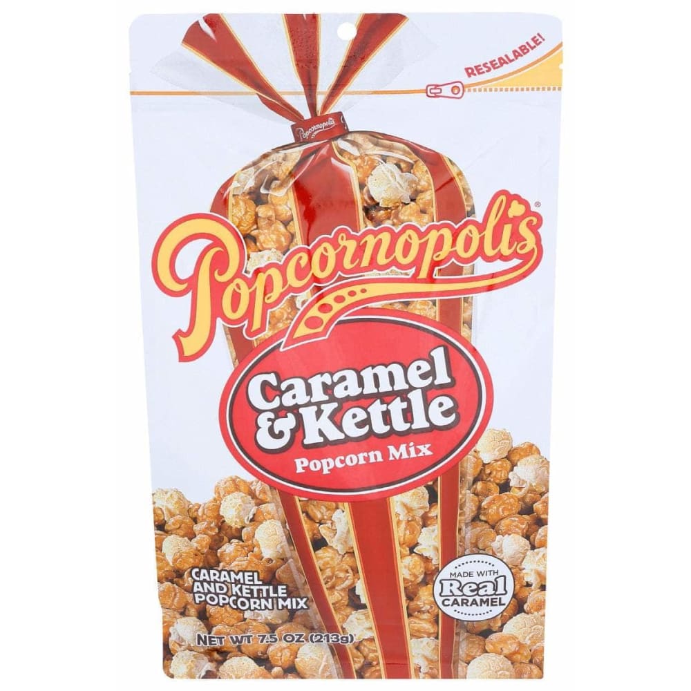 POPCORNOPOLIS Caramel Kettle Popcorn, 7.5 oz (Case of 3) | ShelHealth