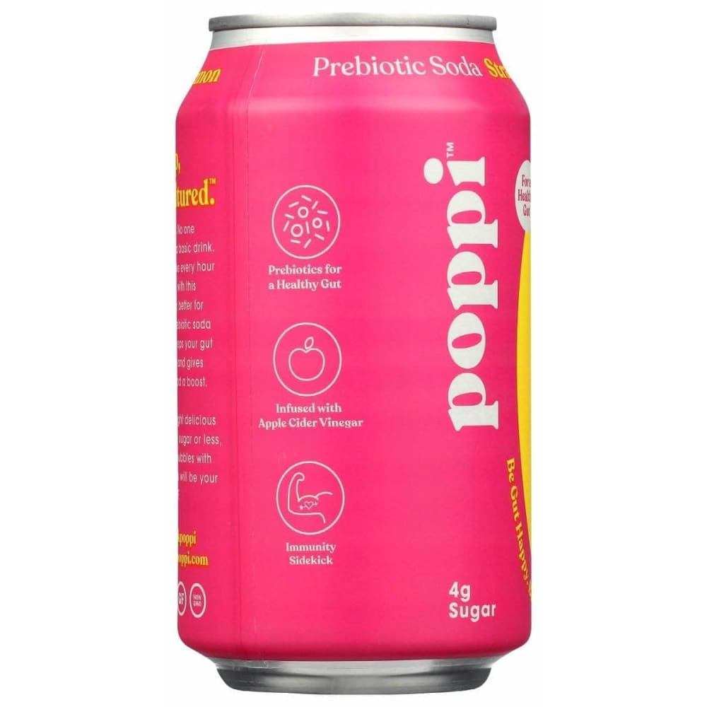Poppi Drink Probiotic Strawberry Lemonade, 12 Fo (Case of 5) | ShelHealth