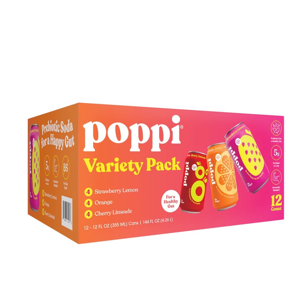 poppi Prebiotic Soda Variety Pack (12 fl. oz., 12 pk.) | ShelHealth