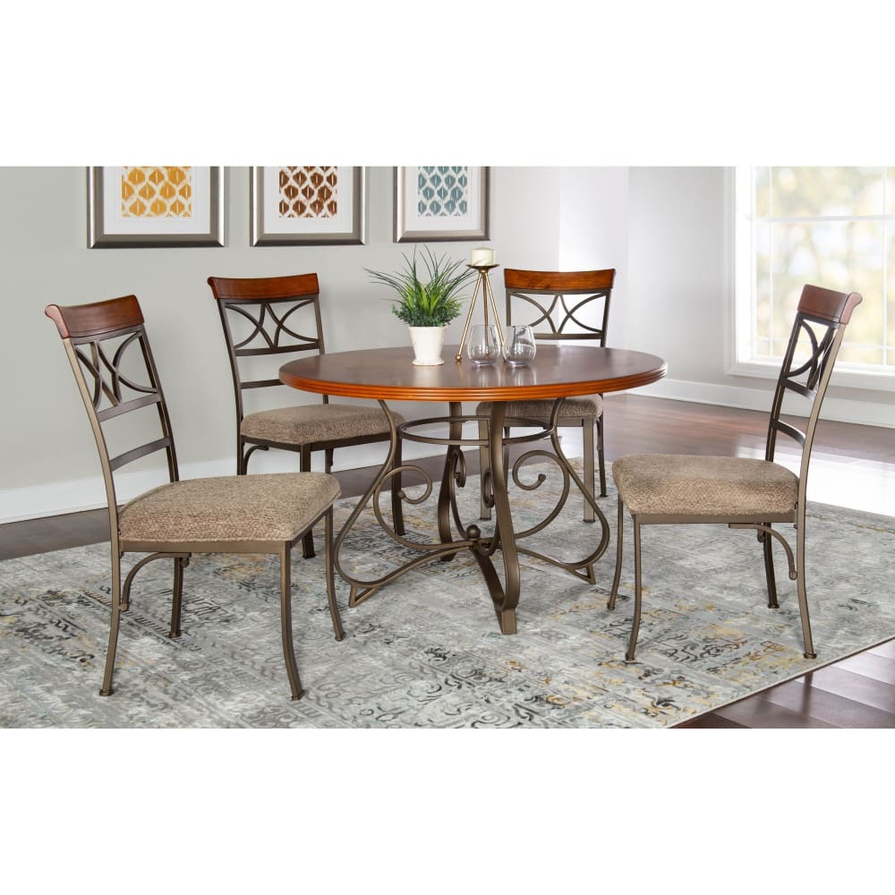 Powell Hamilton 5-Pc. Dining Set - Medium Cherry | ShelHealth