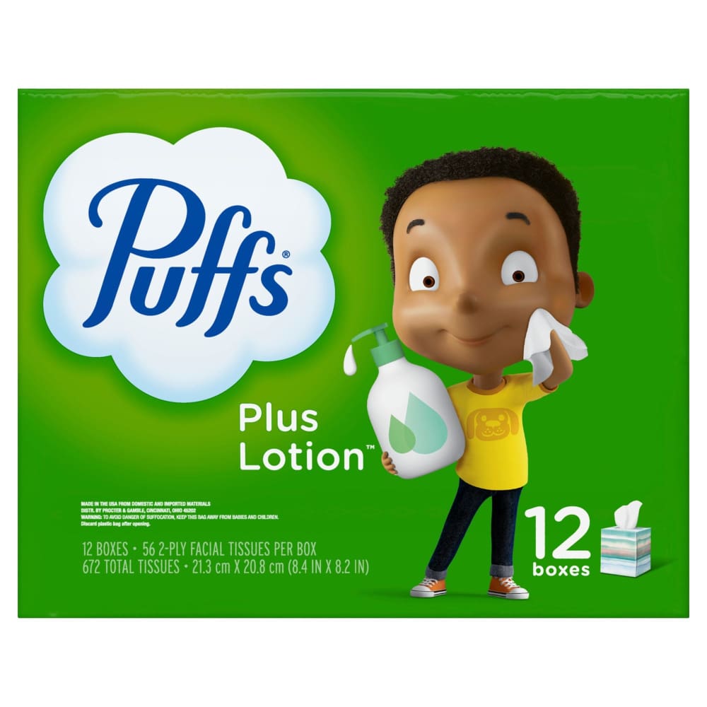 Puffs Plus Lotion Facial Tissues, 672 sheets | ShelHealth