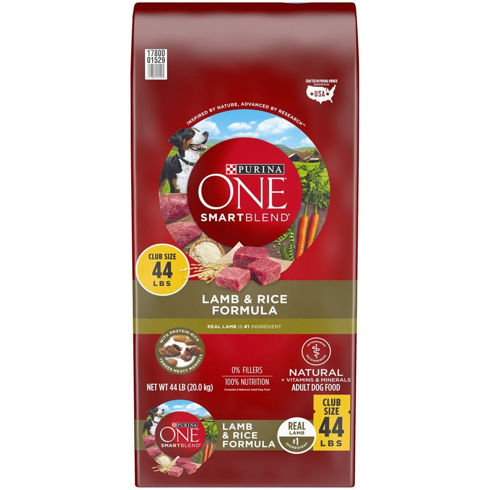 Purina ONE SmartBlend Lamb & Rice Formula Adult Premium Dog Food, 44 ...