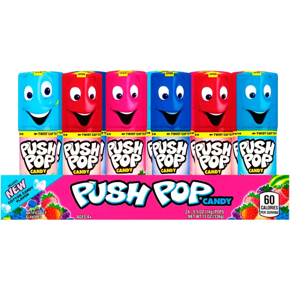 Push Pop Candy Assortment, Blue Raspberry, Watermelon, Strawberry ...