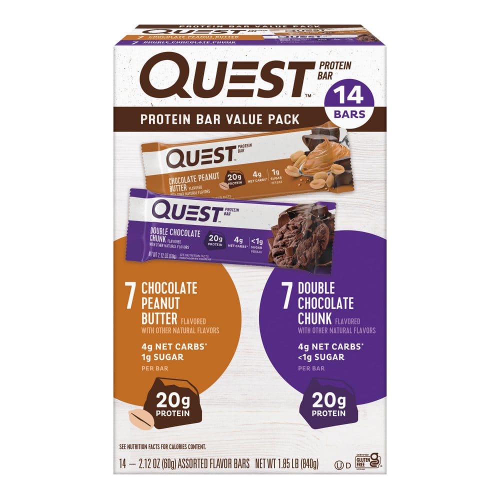 Quest Nutrition Chocolate Peanut Butter and Double Chocolate Chunk ...