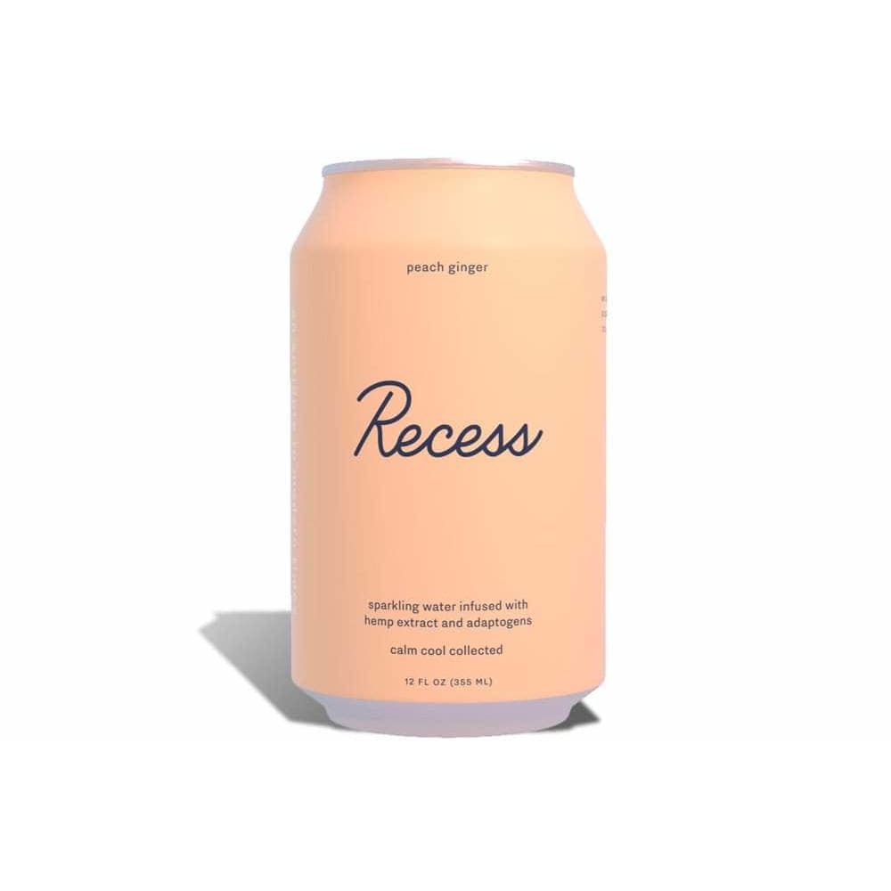 RECESS: Water Sprk Peach Ginger, 12 fo (Case of 4) | ShelHealth
