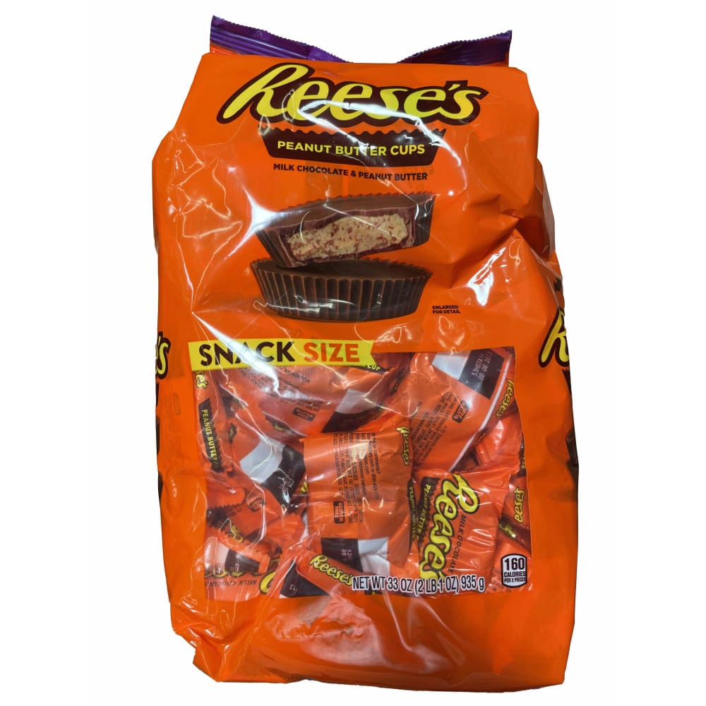 REESE'S, Milk Chocolate Peanut Butter Cups Snack Size Candy, Halloween, Bulk Bag (55 Pieces ...