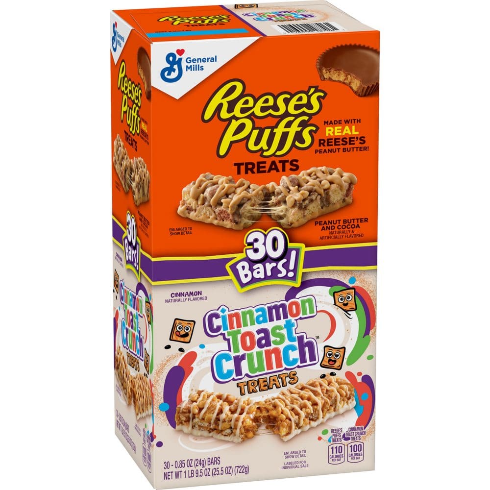 Reese's Puffs & Cinnamon Toast Crunch Cereal Bar Treats (30 ct.) (Pack ...
