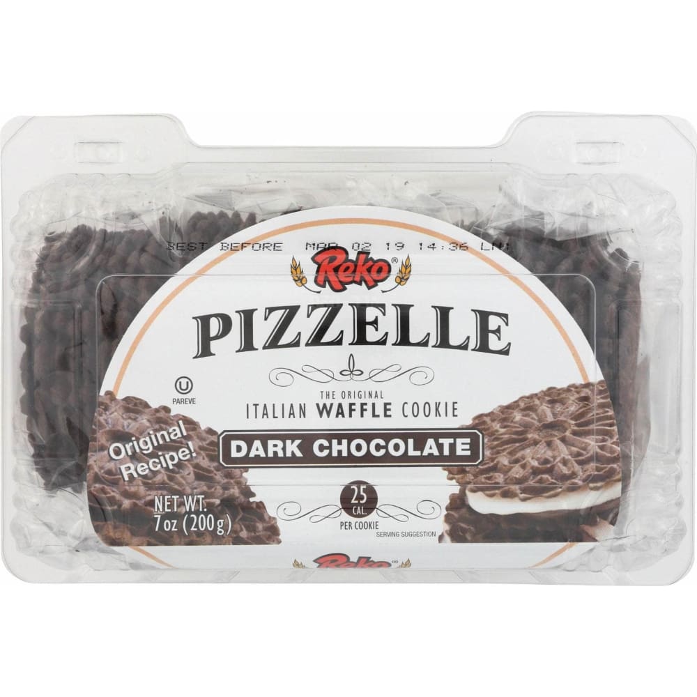 REKO Cookie Pizzelle Chocolate, 7 oz (Case of 4) | ShelHealth
