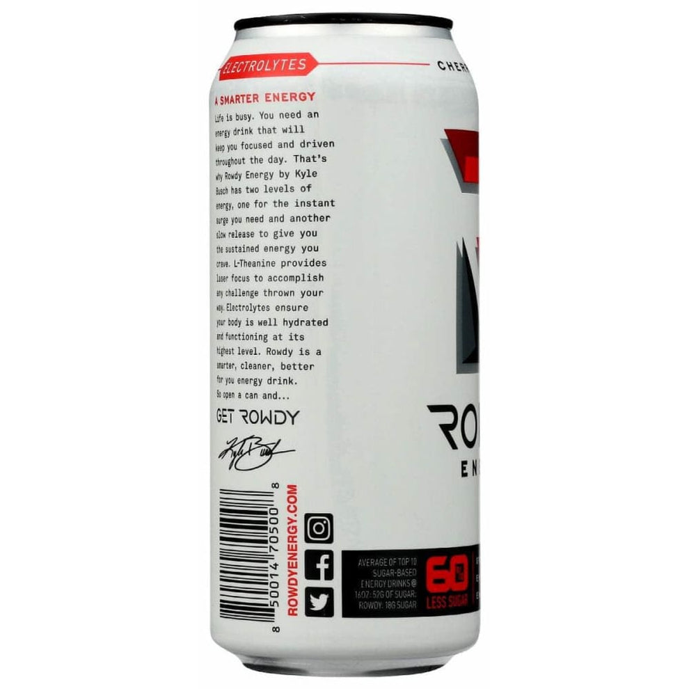 ROWDY ENERGY: Drink Energy Cherry Lime, 16 fo (Case of 5) | ShelHealth