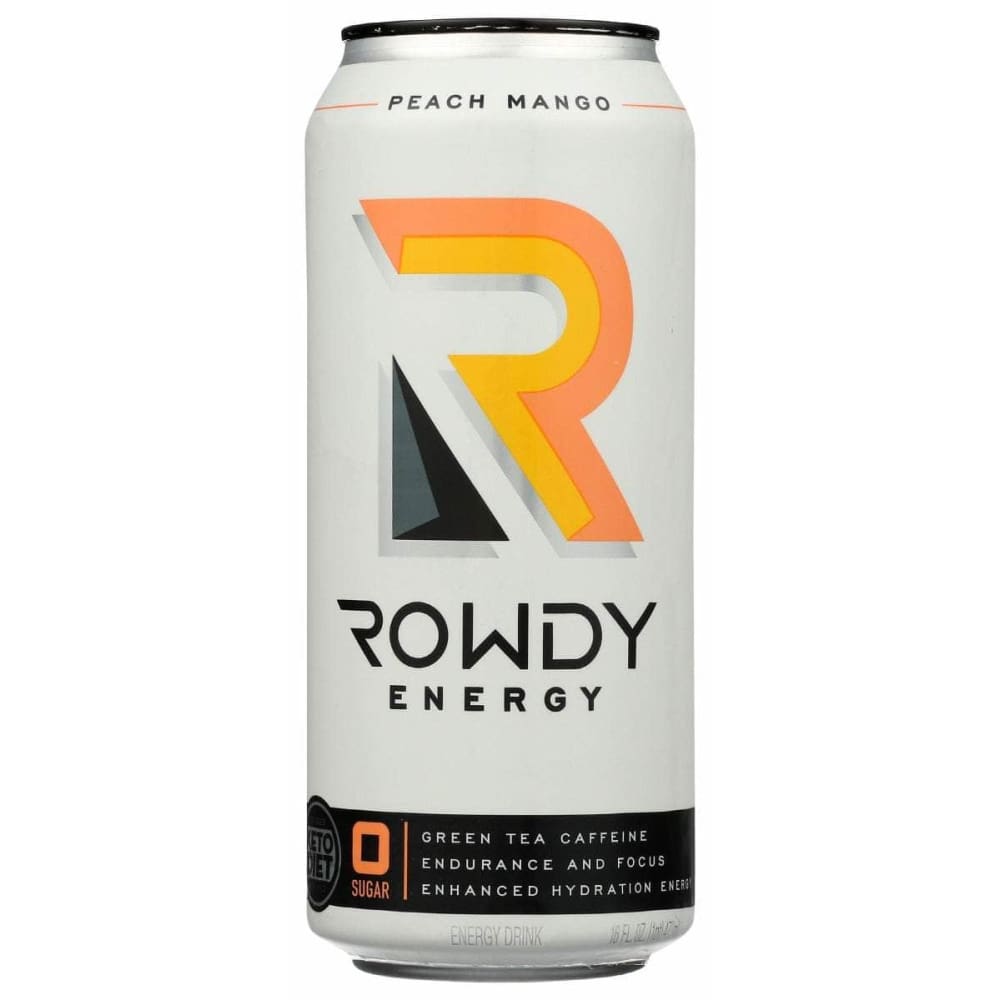 ROWDY ENERGY: Drink Energy Peach Mango, 16 fo (Case of 5) | ShelHealth