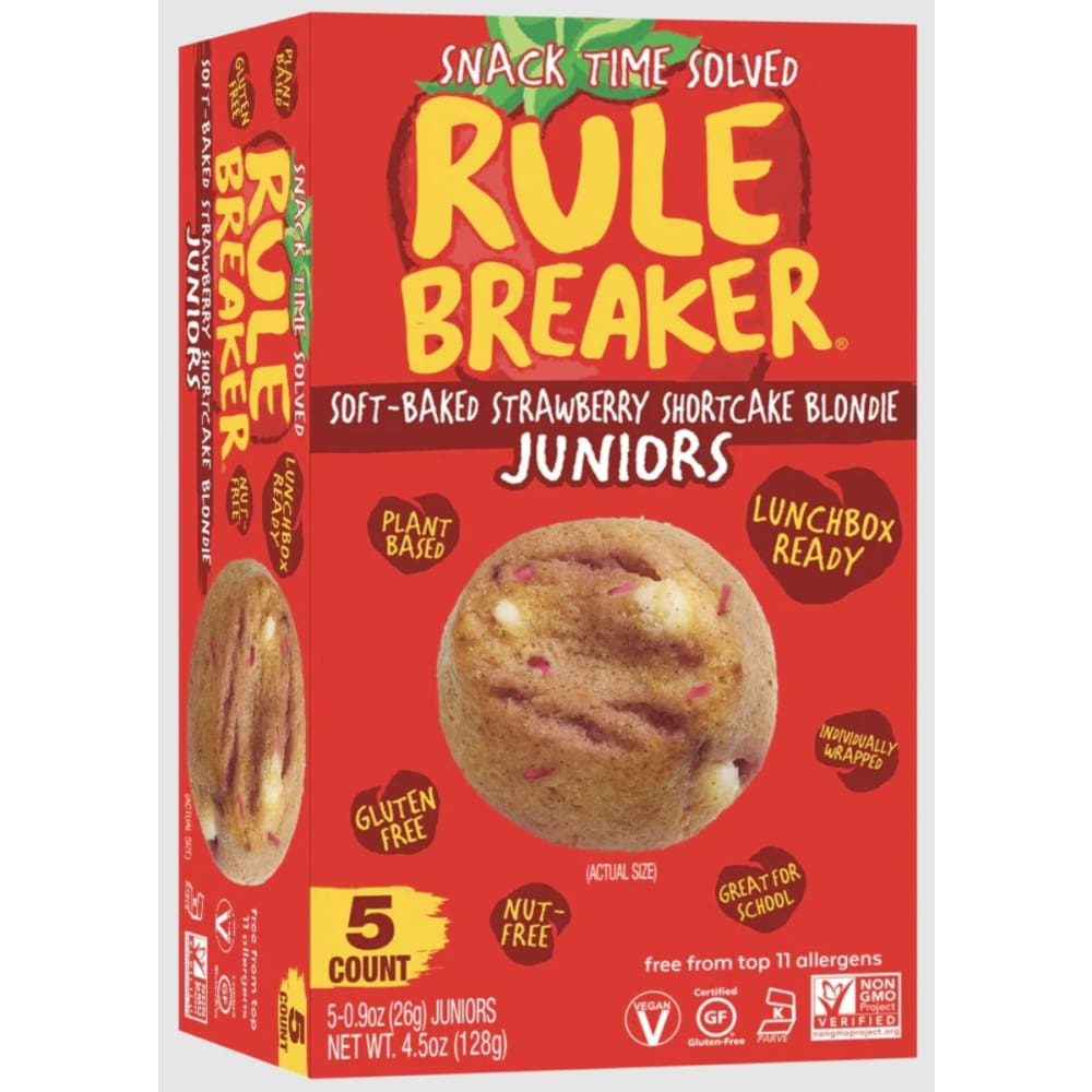 RULE BREAKER SNACKS: Cookies Chickpea Strawberry Shortcake, 4.5 oz ...