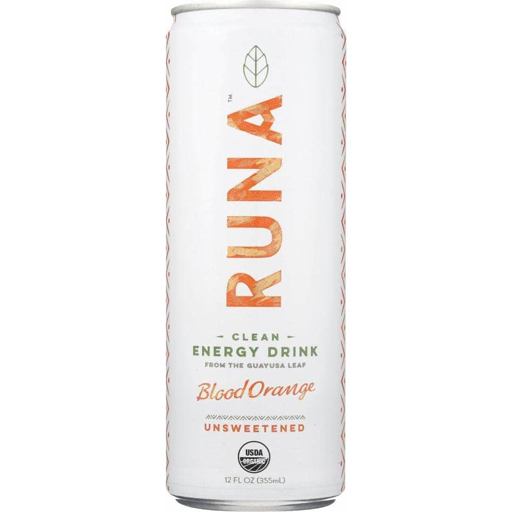 Runa Blood Orange Clean Energy Drink, 12 oz (Case of 5) | ShelHealth