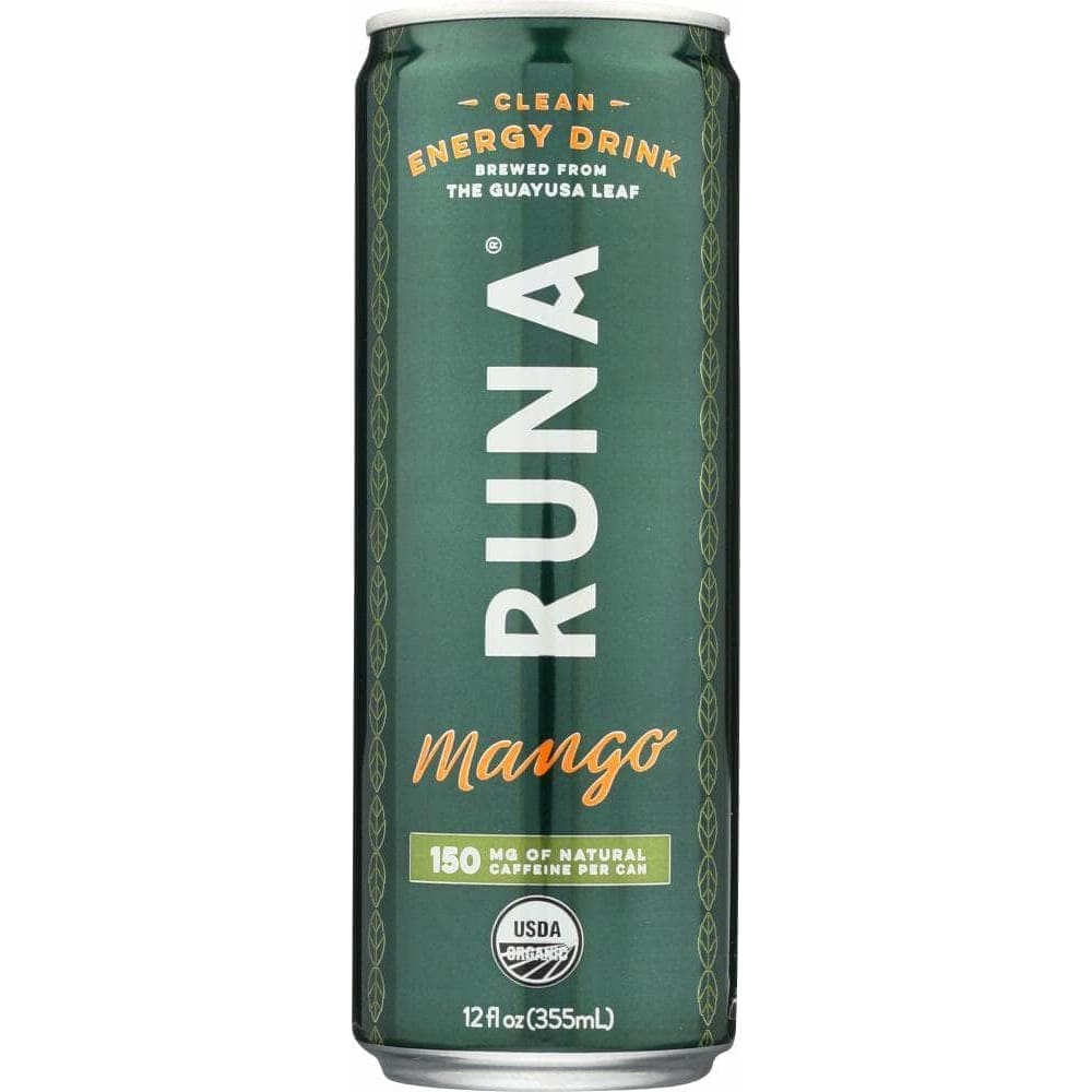 Runa Mango Clean Energy Drink, 12 fl oz (Case of 5) | ShelHealth