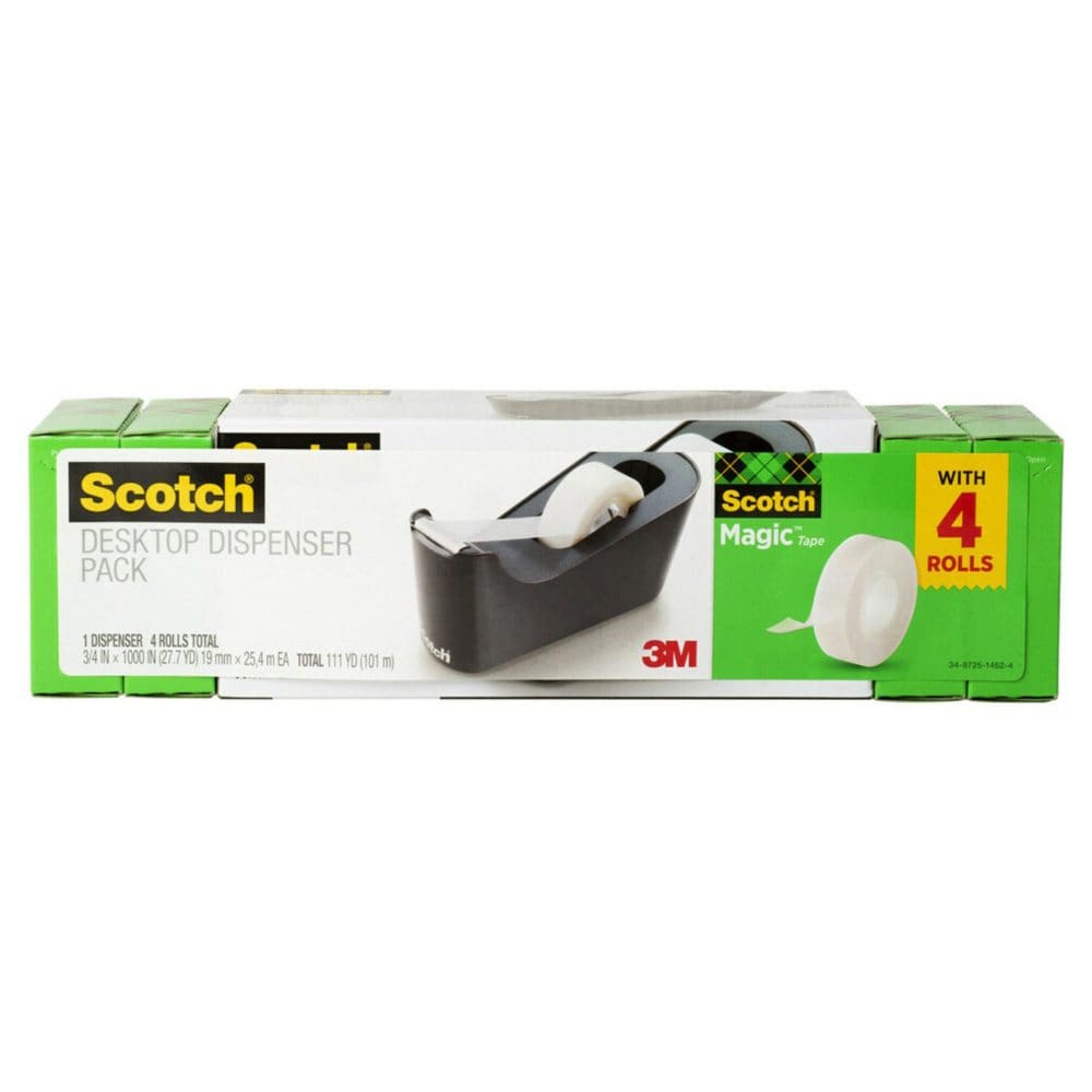 Scotch Magic Tape Dispenser Value Pack, 3/4" x 1000", 4 Pack (Pack of 2 ...