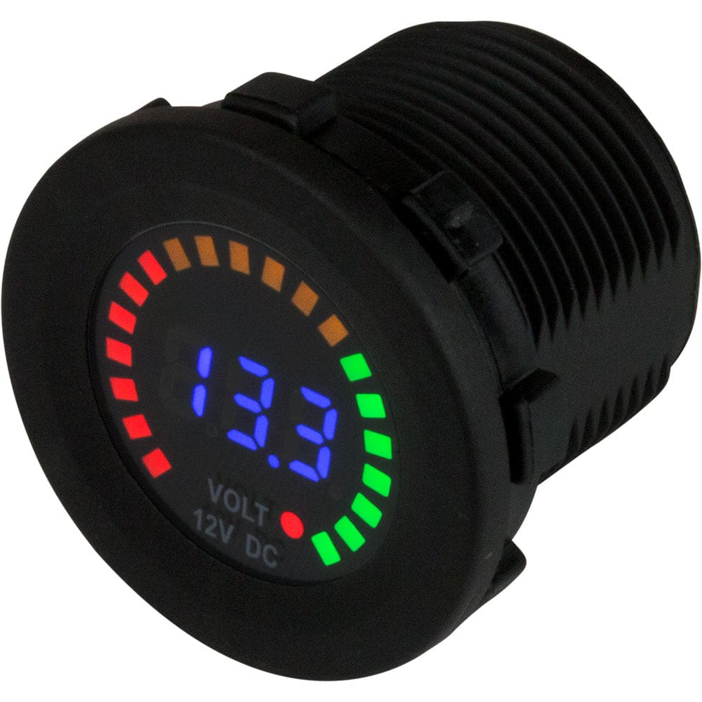 Sea-Dog Round Voltage Meter DC - 5V-15V w/ Rainbow Dial | ShelHealth
