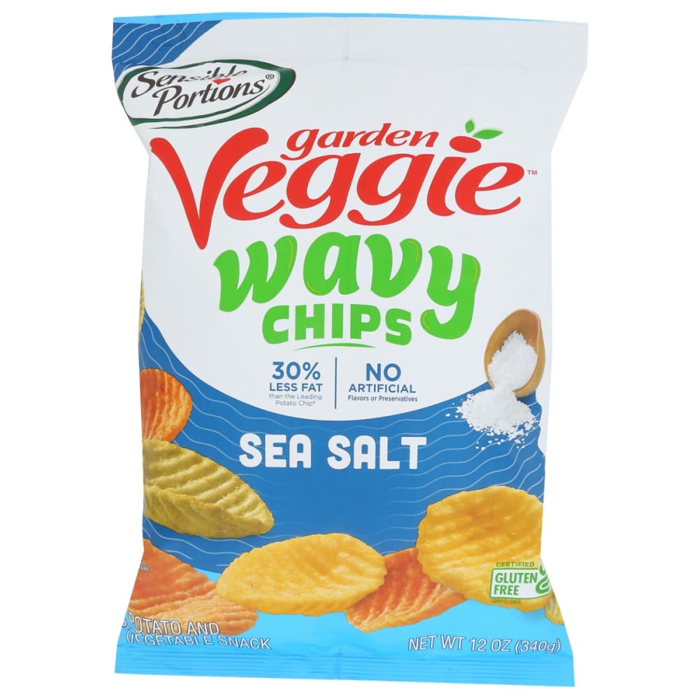 SENSIBLE PORTIONS: Chips Wavy Sea Salt, 12 OZ (Pack of 3) | ShelHealth