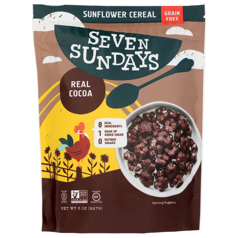SEVEN SUNDAYS: Real Cocoa Sunflower Cereal, 8 oz (Case of 3) | ShelHealth