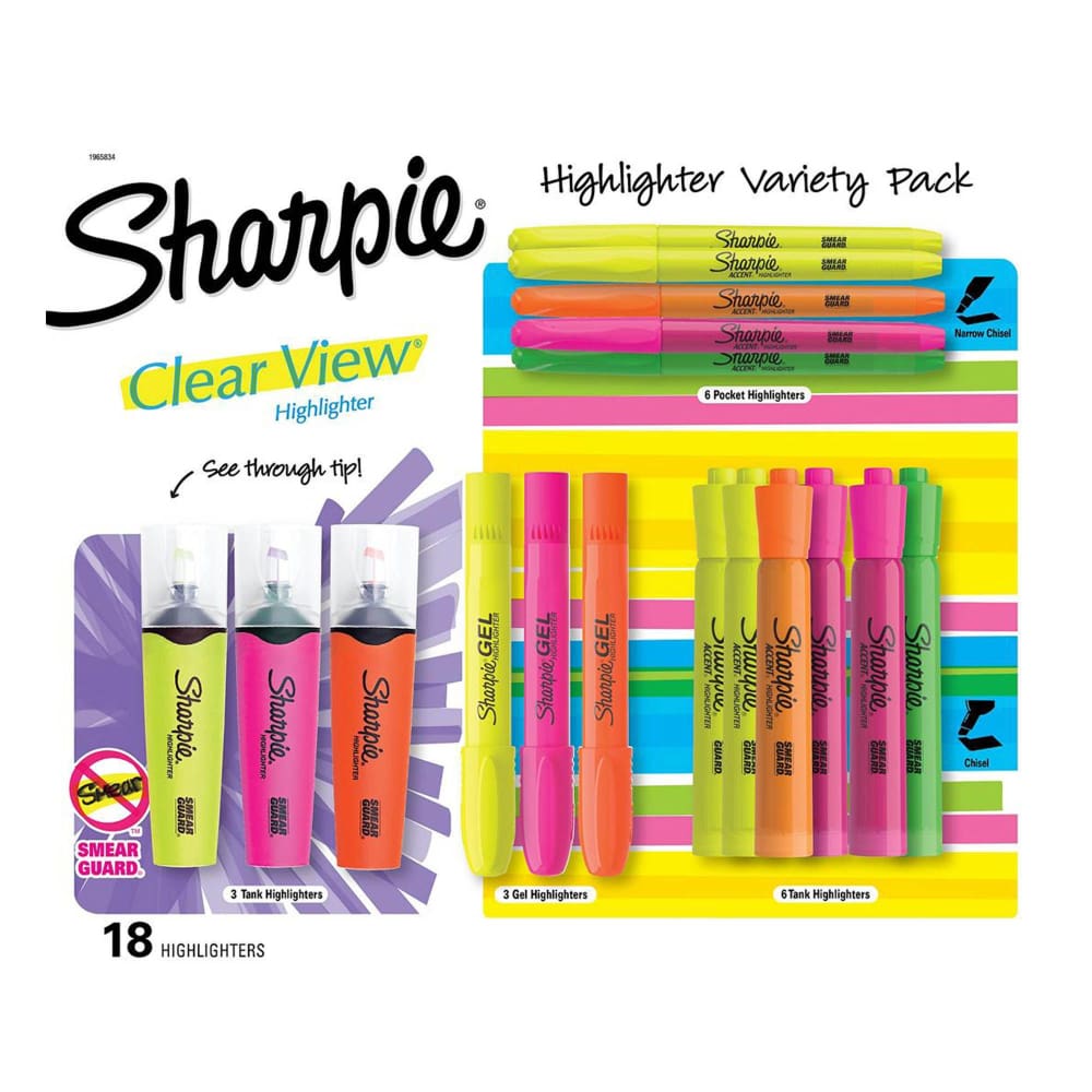 Sharpie Highlighter Variety Pack, 18 ct. | ShelHealth