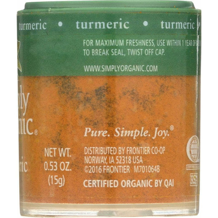 Simply Organic Mini Ground Turmeric, .53 oz (Case of 5) | ShelHealth