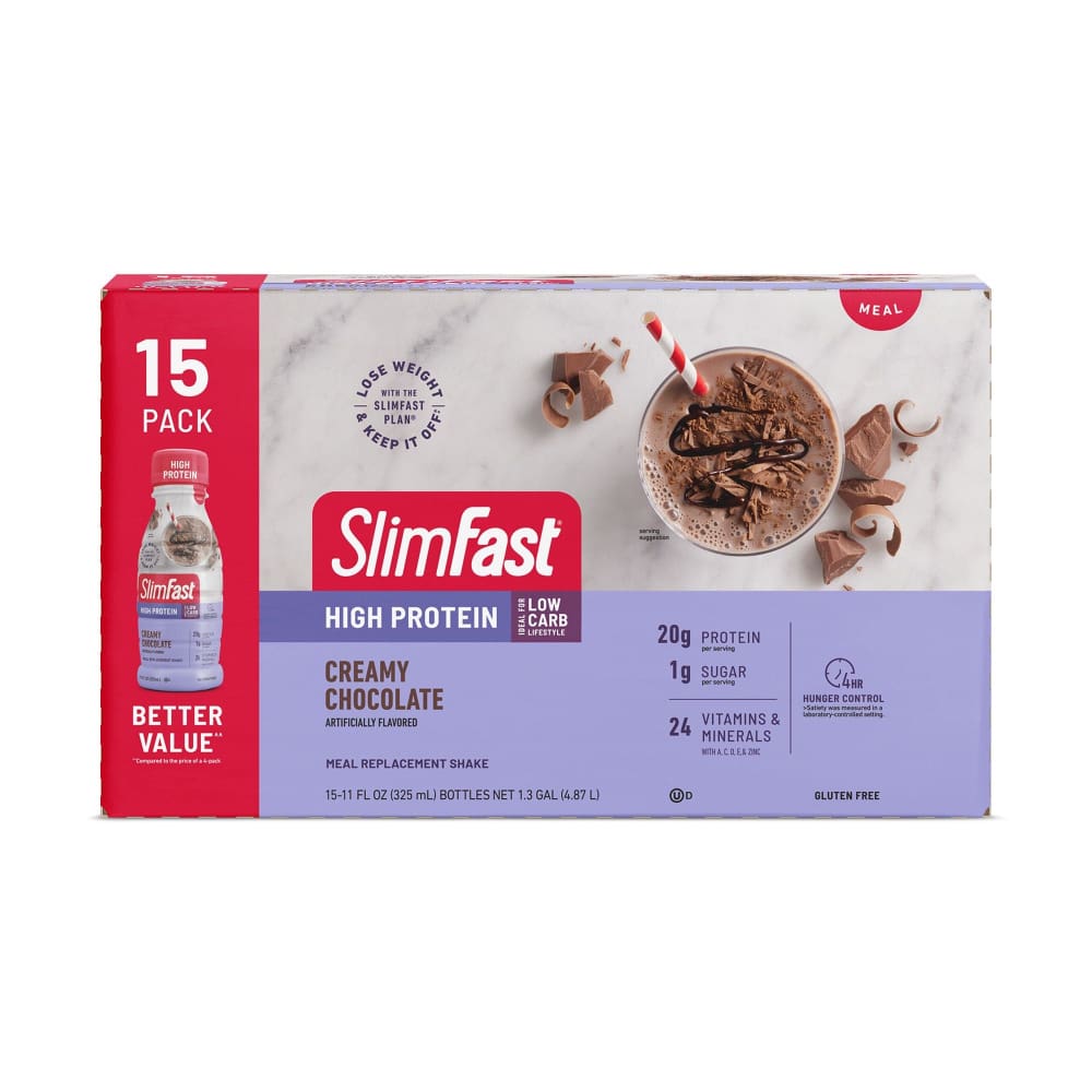 Slimfast High Protein Creamy Chocolate Shake, 15pk./11 fl.oz. | ShelHealth