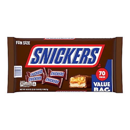 Snickers Fun Size Chocolate Candy Bars Value Pack, 70 pk. | ShelHealth