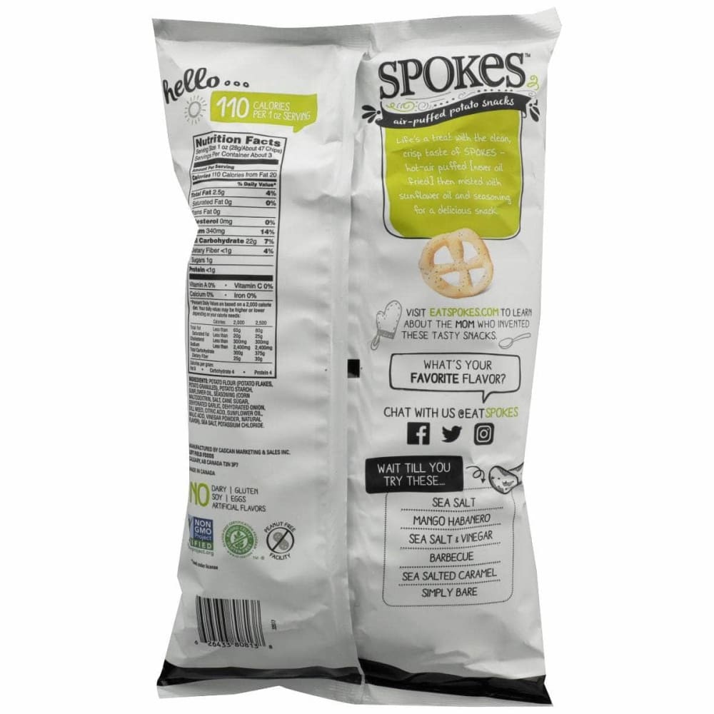 SPOKES: Air Puffed Potato Snacks Dill Pickle, 2.8 oz (Case of 4 ...