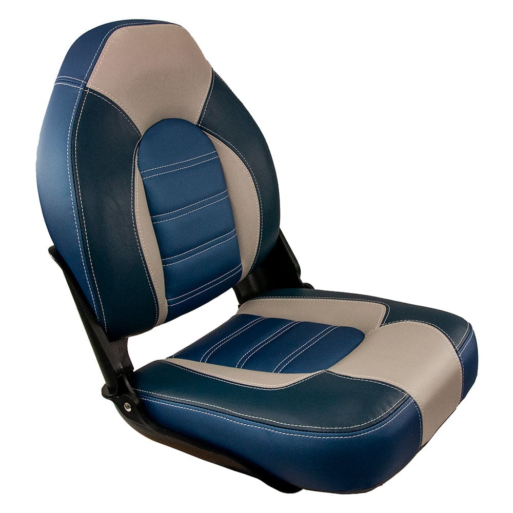 Springfield Skipper Premium HB Folding Seat - Blue/ Grey | ShelHealth