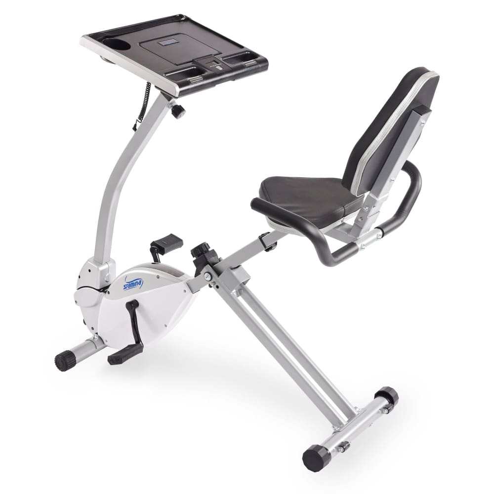 Stamina 2-in-1 Recumbent Cycling Workstation and Standing Desk | ShelHealth