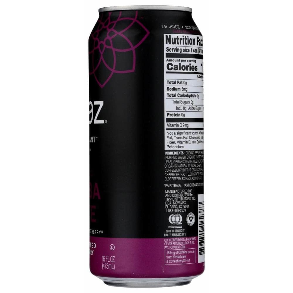 STEAZ: Unsweetened Elderberry Yerba Mate, 16 oz (Case of 5) | ShelHealth
