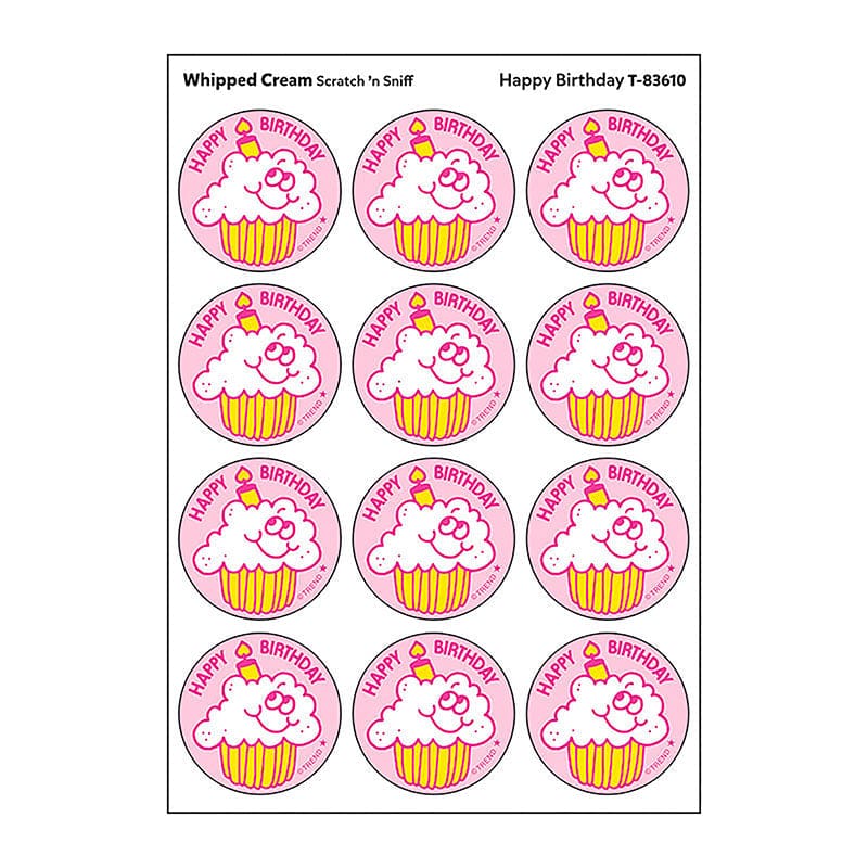 Stickers 24Ct Happy Birthday Whippd Cream Scent (Pack of 12) | ShelHealth