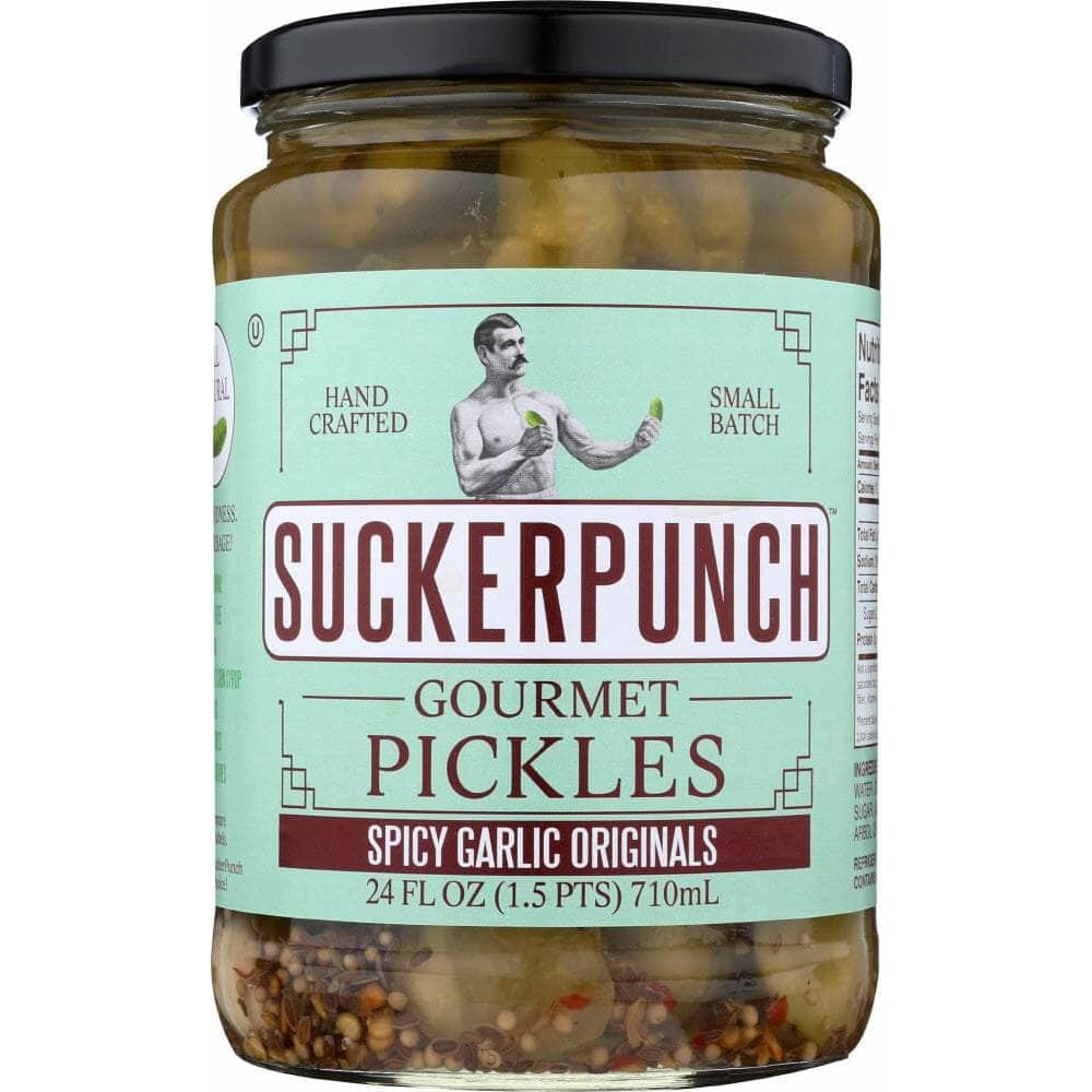 Suckerpunch Pickles Spicy Garlic Original, 24 oz (Case of 3) | ShelHealth