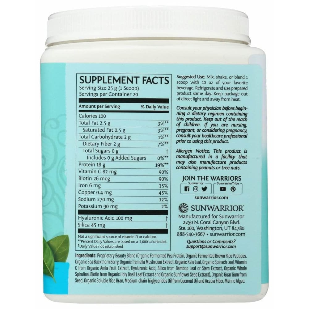 Sunwarrior Collagen Building Natural, 500 Gm | ShelHealth