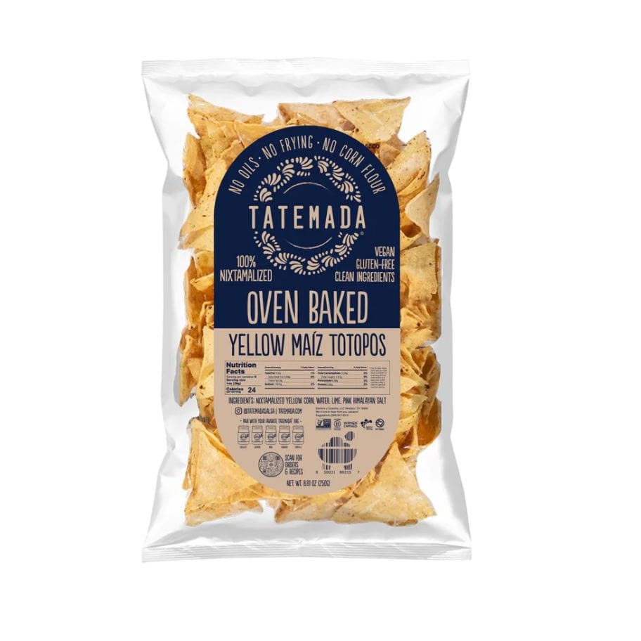 TATEMADA: Yellow Oven Baked Maiz Totopos, 250 gm (Pack of 4) | ShelHealth