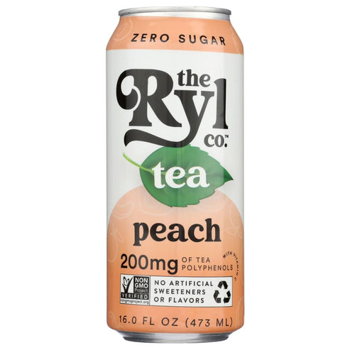 THE RYL CO: Tea Black Peach Rtd, 16 FO (Pack of 6) | ShelHealth