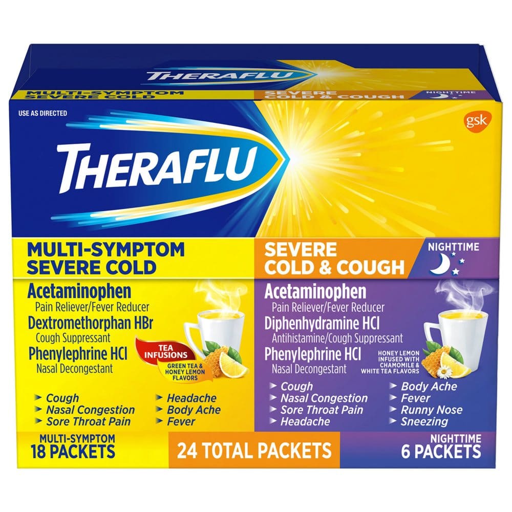 Theraflu MultiSymptom Severe Cold Relief Medicine/Nighttime Severe Cold ...
