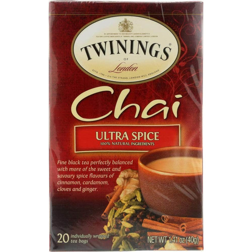 Twinings Of London Tea Tea Chai Ultra Spice, 20 Tea Bags, 1.41 oz (Case ...
