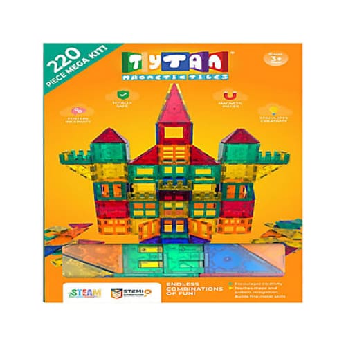 Tytan 220-Pc. Supersized Magnetic Tiles and Building Blocks Set ...