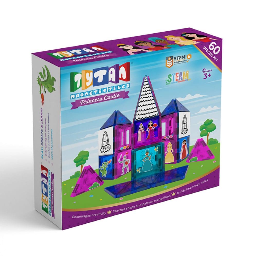 Tytan Magnetic Tiles Princess Kit - 60Pcs | ShelHealth