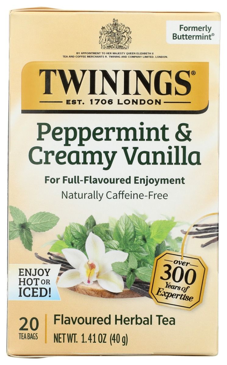 TWINING TEA: Peppermint and Creamy Vanilla Tea, 20 bg (Case of 4 ...